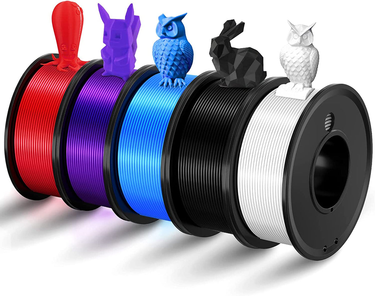 3D Printer Filament 5 Materials 1 KG Spool Bundle PLA | ABS | PETG | T ...